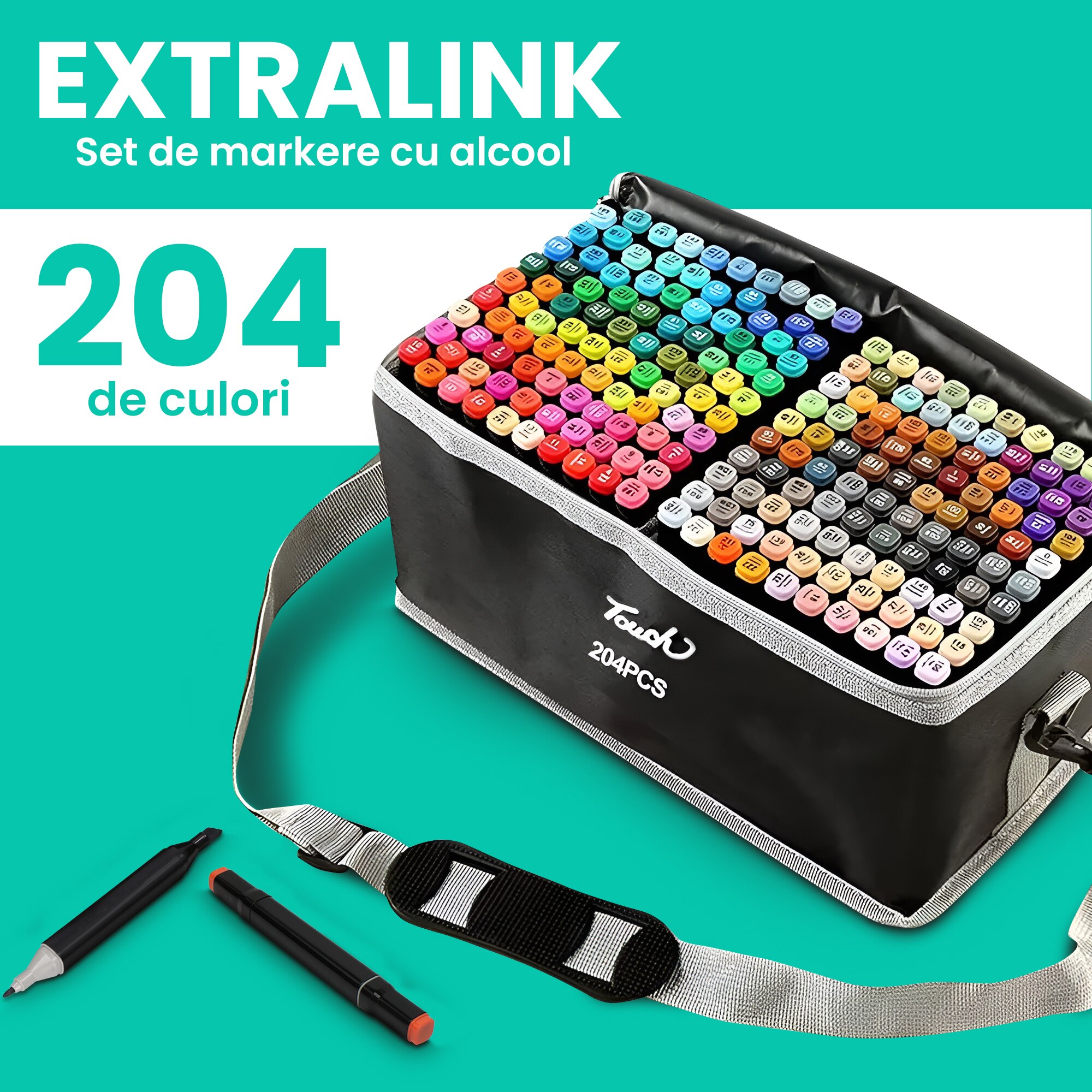 Extralink, Set markere cu alcool, markere, markere, markere, 204 buc ...