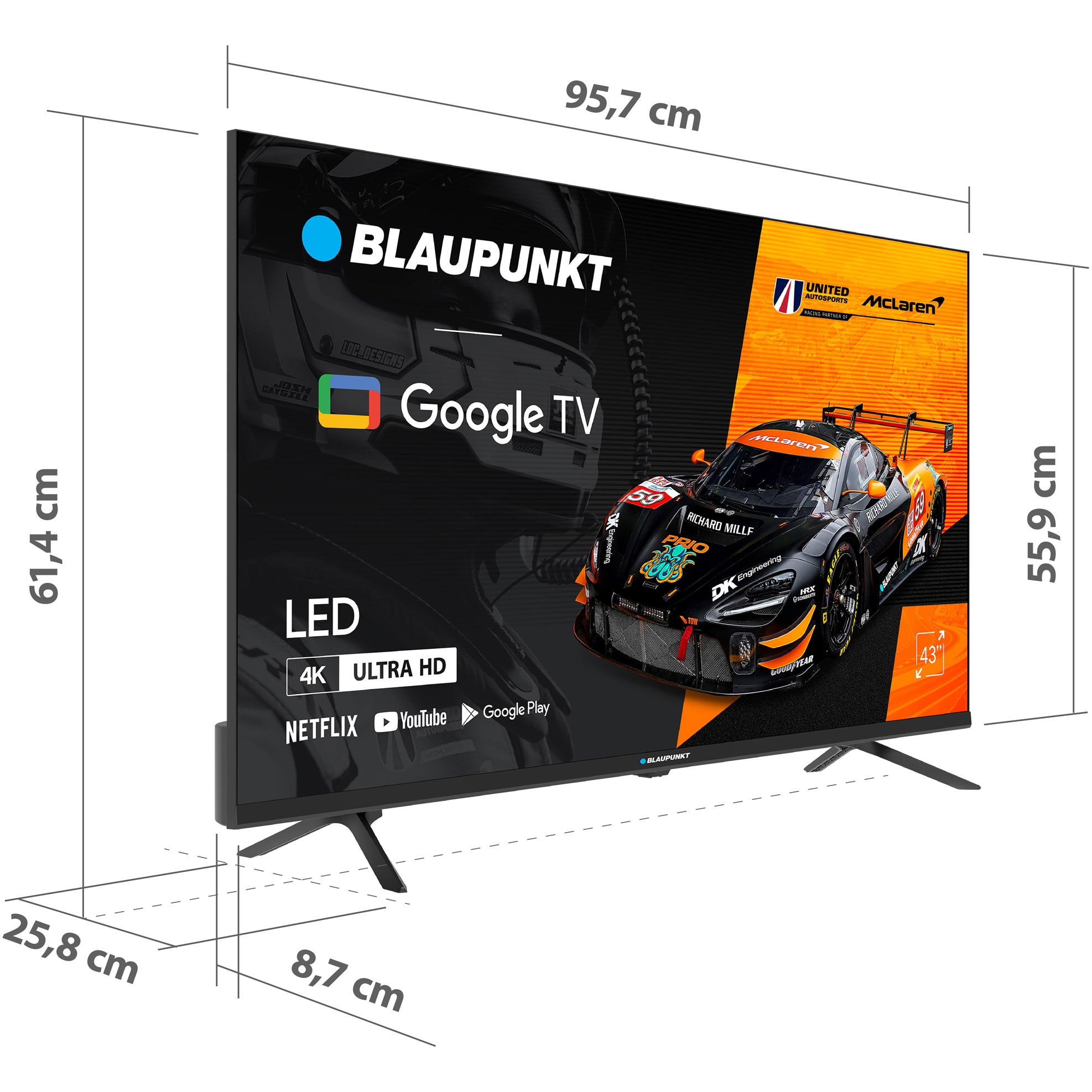 Televizor Blaupunkt LED 43UGC5500S, 109 cm, Smart Google TV, 4K Ultra ...