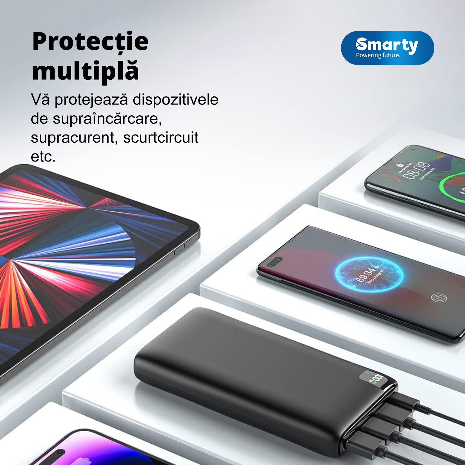 Baterie externa Smarty, HLKey2 Boost Pro, 27000mAh, Incarcare rapida 22 ...