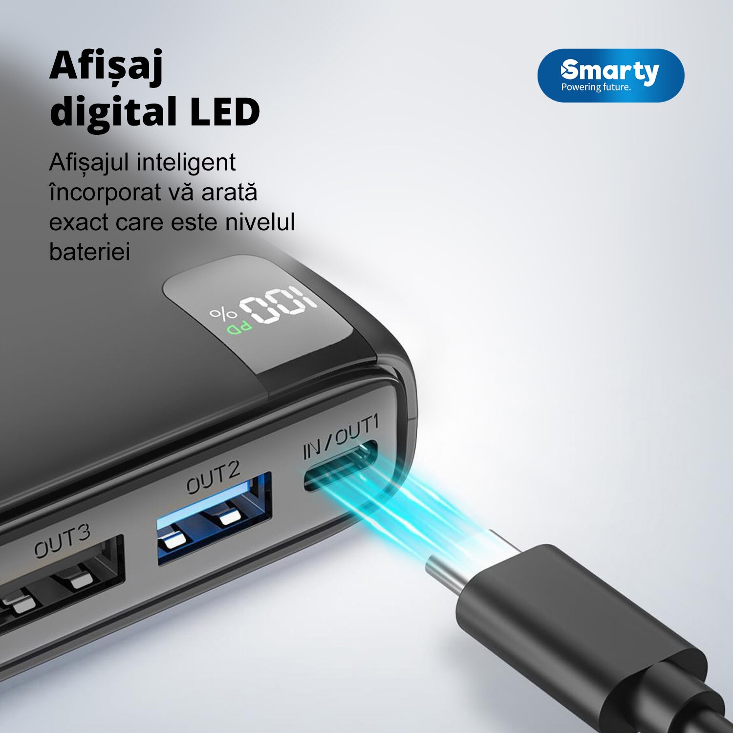 Baterie externa Smarty, HLKey2 Boost Pro, 27000mAh, Incarcare rapida 22 ...