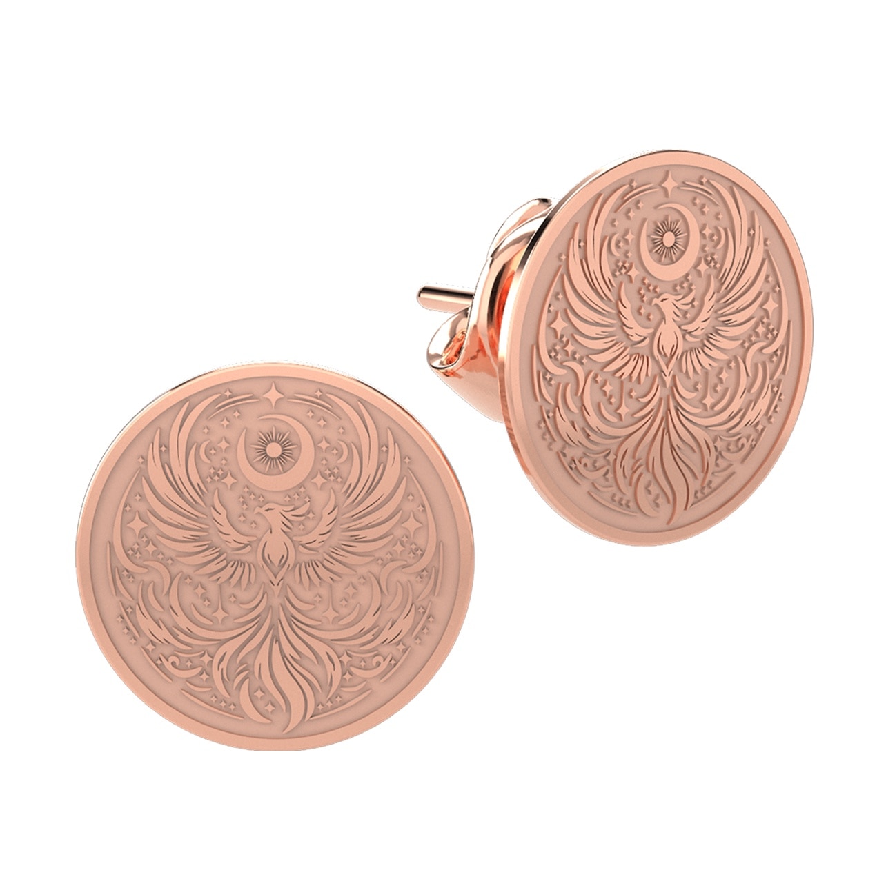 Cercei din aur roz 14K Phoenix - eMAG.ro