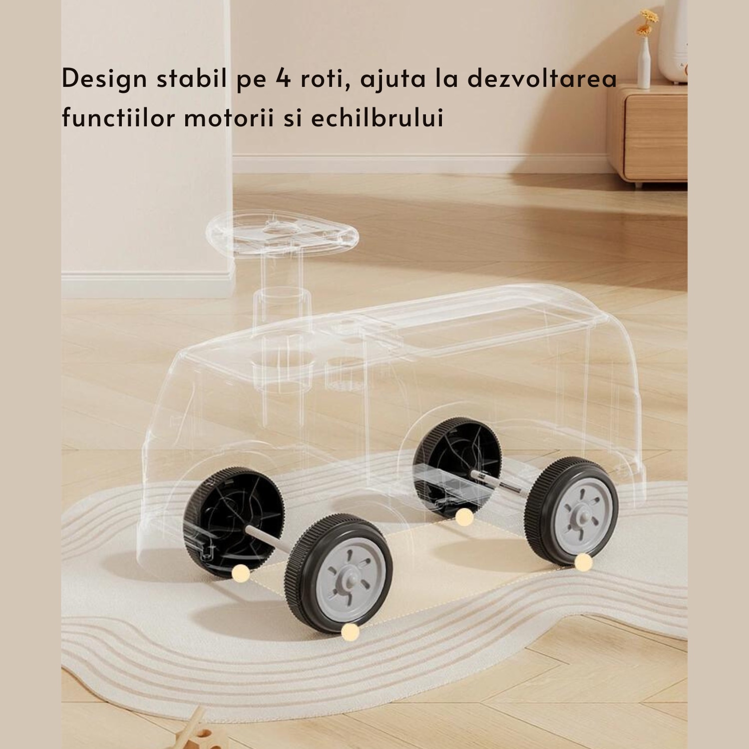 Scooter pentru copii, Ride On, model autobuz, adecvat pentru copii 1-4 ...