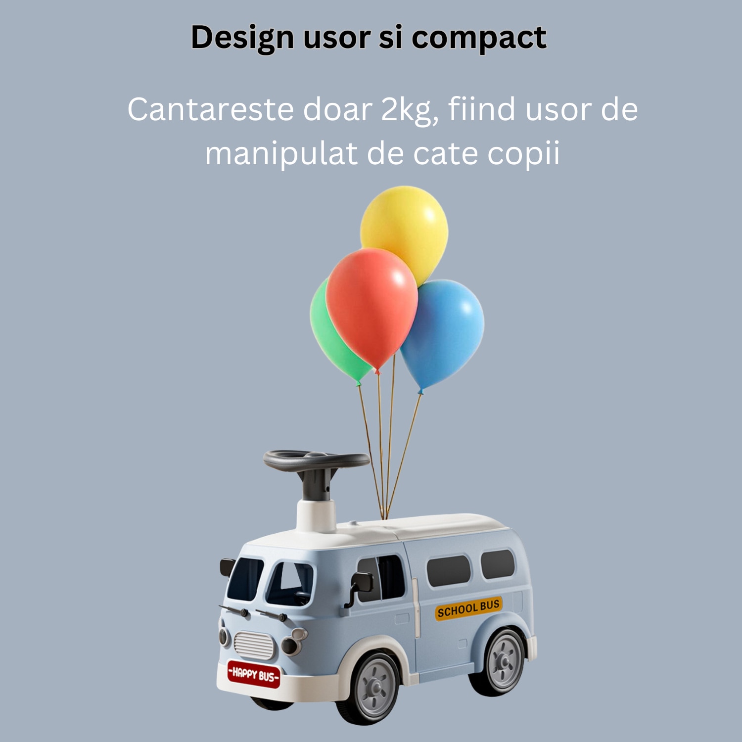 Scooter pentru copii, Ride On, model autobuz, adecvat pentru copii 1-4 ...