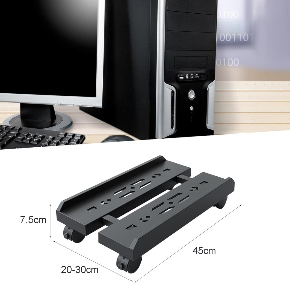 Suport mobil pentru PC, AMRINUGL, latime ajustabila, negru, 20x40cm, 4 ...