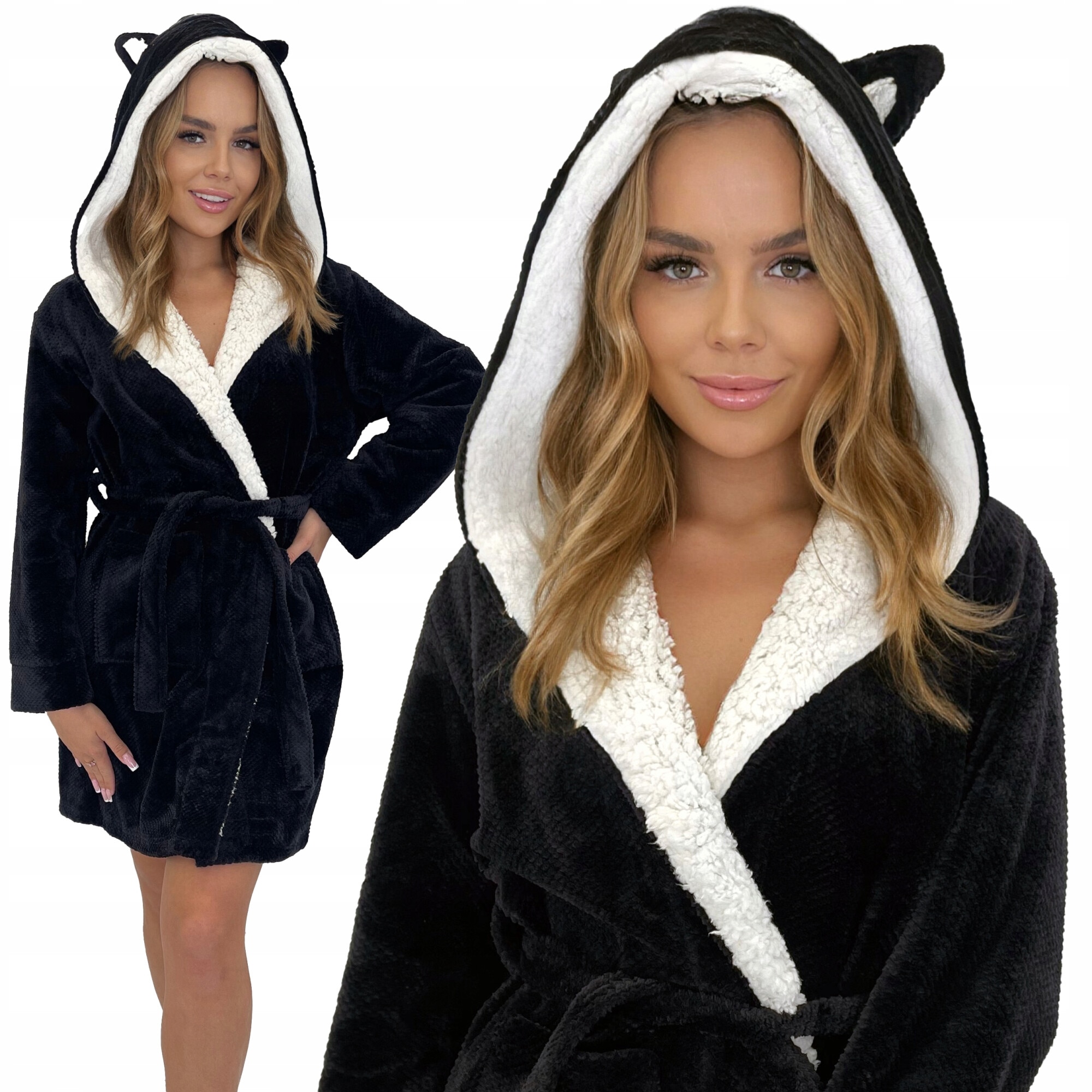 Halat De Baie, Margo, Bruna, 2 Buzunare Laterale, Cu Gluga, Cordon In ...