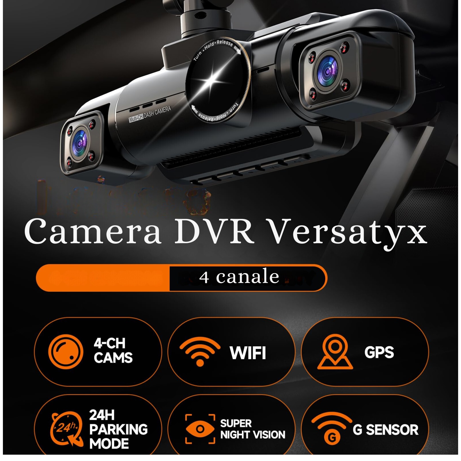 Camera Auto DVR, 4 Canale, Conexiune GPS si WIFI, Inregistrare in ...