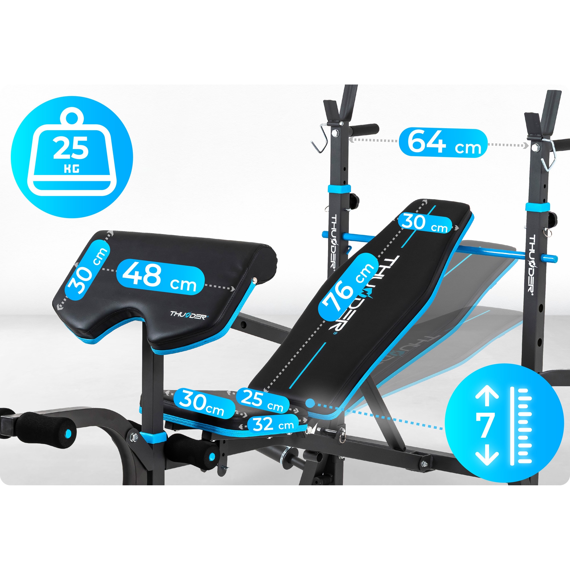 Banca de exercitii multifunctionala Thunder Vigor-B, antrenamentul ...