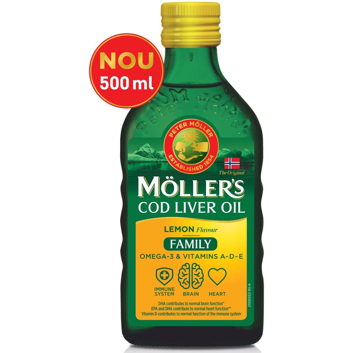 Moller's Cod Liver Oil Omega-3 Family, Aroma de lamaie, 500 ml - eMAG.ro