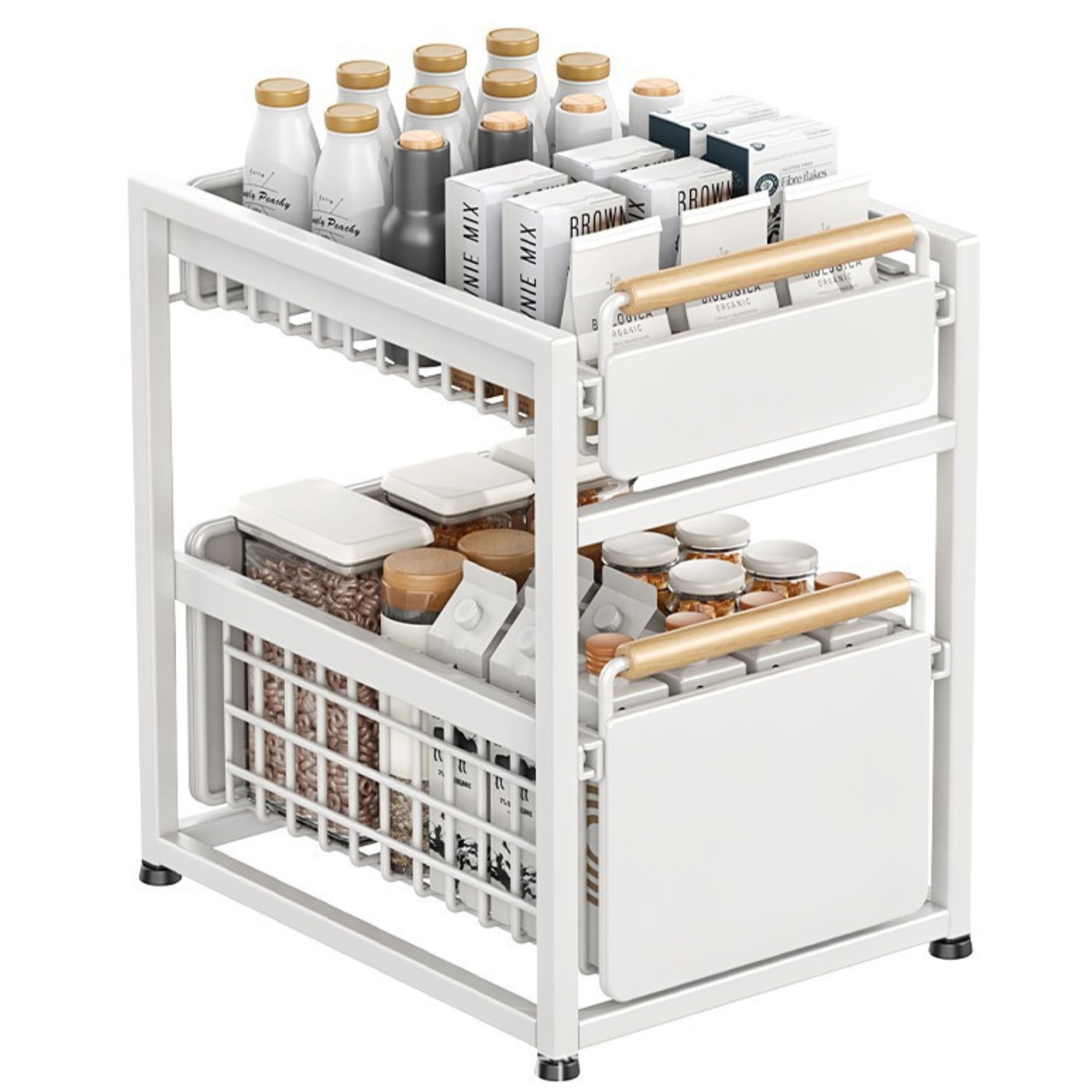 Organizator Versatyx® 2 Sertare glisante, Cadru de otel inoxidabil ...