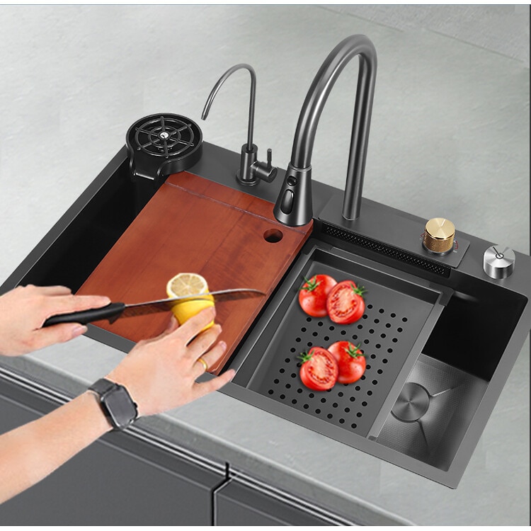 Chiuveta multifunctionala inox, TRENDY’S, gri 75×46 cm - eMAG.ro