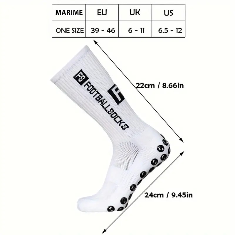 Set 3 perechi sosete de fotbal, anti-alunecare, profesionale cu grip pe ...