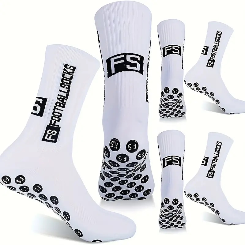 Set 3 perechi sosete de fotbal, anti-alunecare, profesionale cu grip pe ...