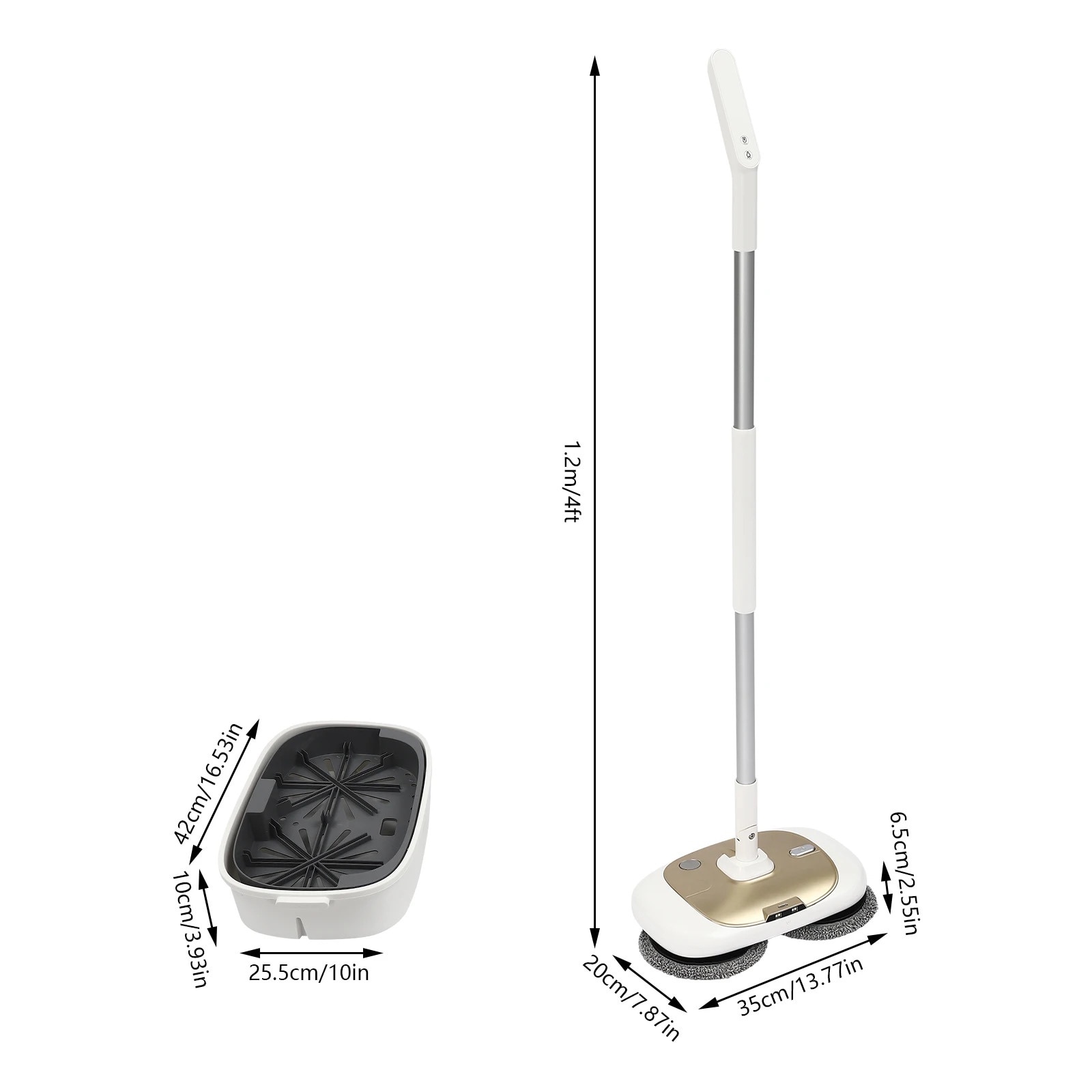 Mop electric fara fir, 40W, 100 minute autonomie, cu galeata de ...