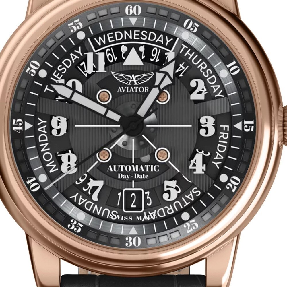Ceas barbatesc Aviator DOUGLAS V.3.36.2.285.4, 41mm, mecanism automatic ...