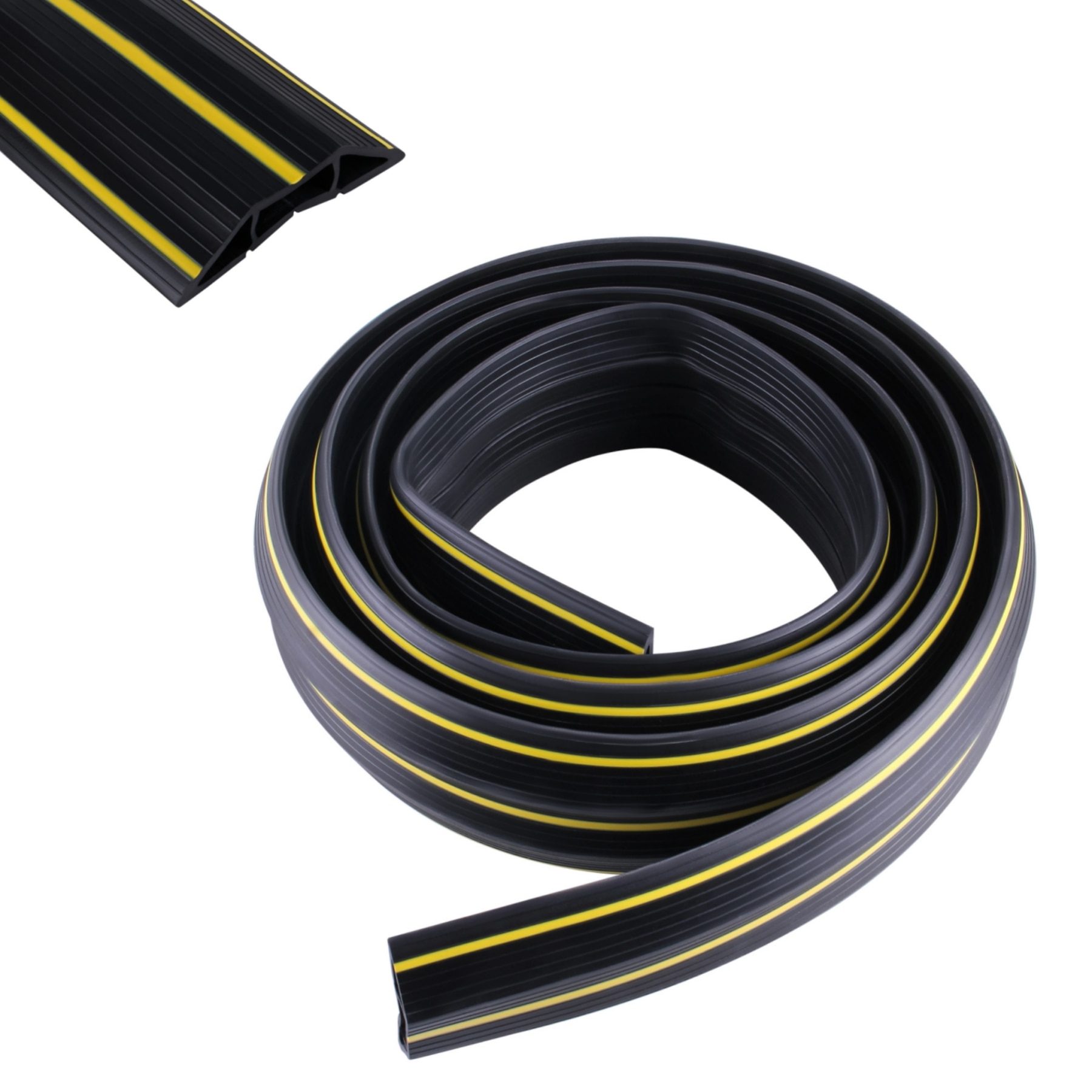 Protectie cabluri pentru podea, PVC durabil, usor de instalat, negru ...