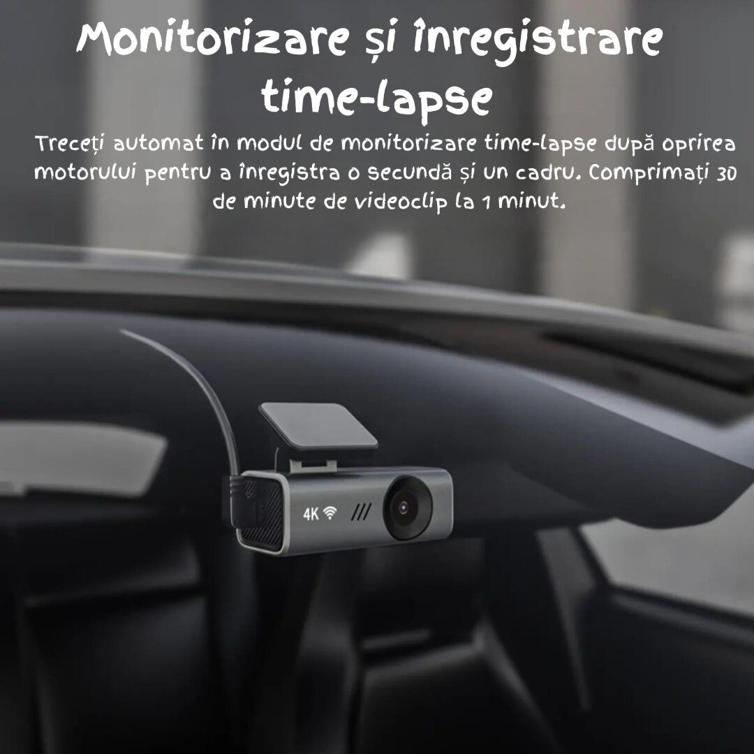 Camera auto 4k, Dash Cam, Ultra HD 3840x2160, IPS, Inregistrare in ...