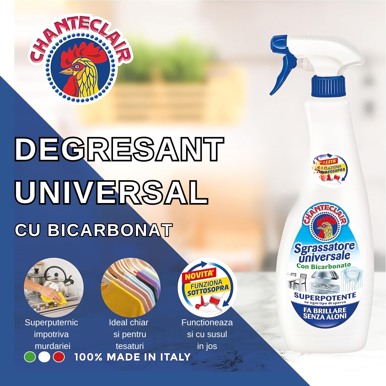 Degresant Chanteclair cu Bicarbonat, Curatare Multiple Suprafete, Efect ...