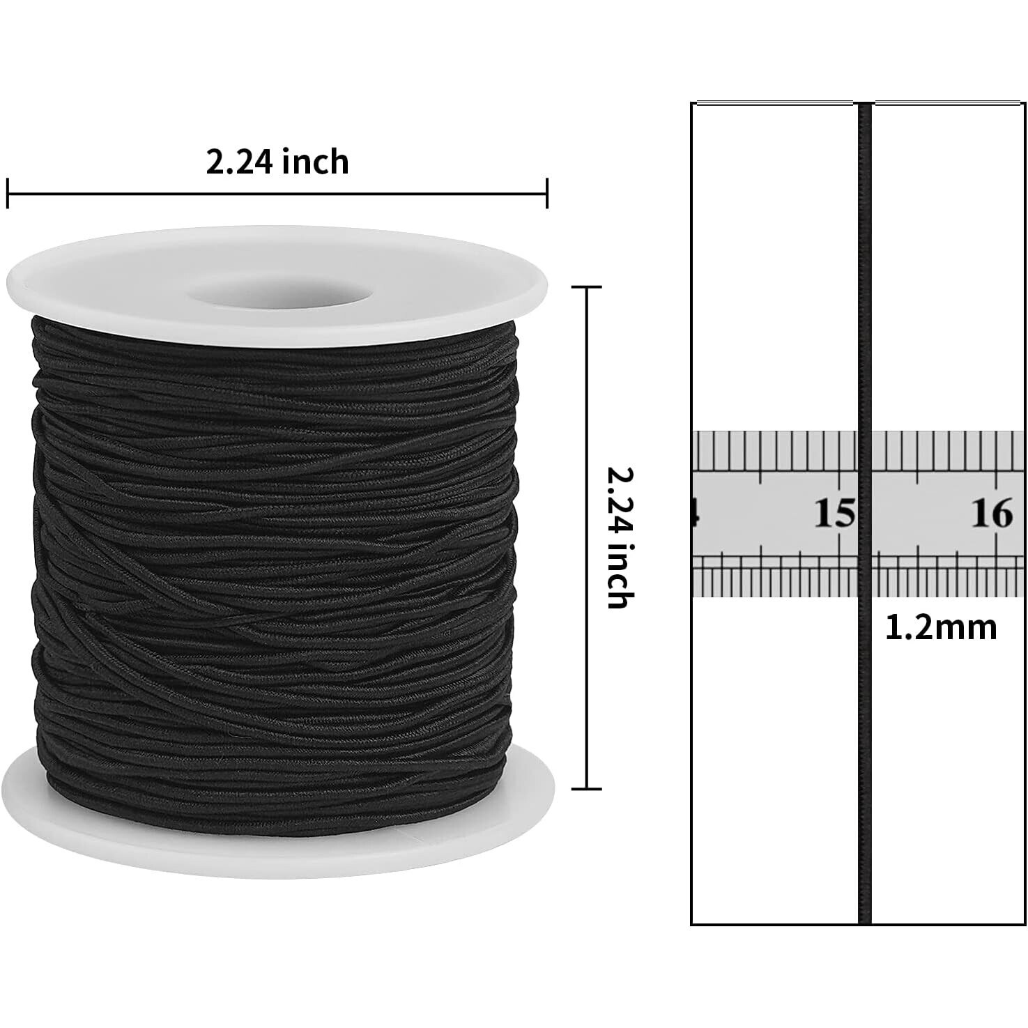 Sfoara elastica pentru bratari, KUNXIUJ, 2 role, 1.2mm, 109 yards ...