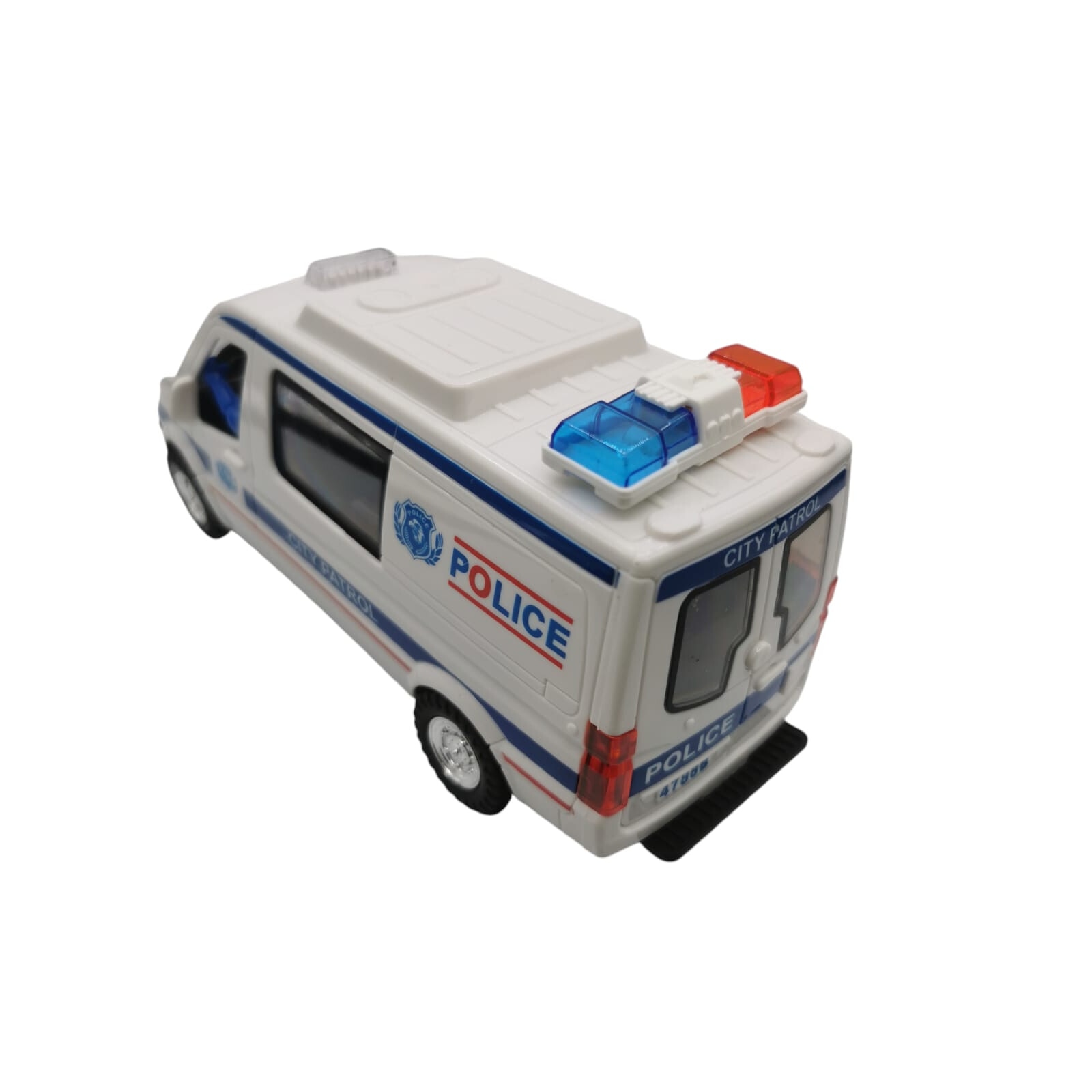 Masina Dubita de Politie cu baterii Vision XXI, 4788B, 19 cm, cu lumini ...