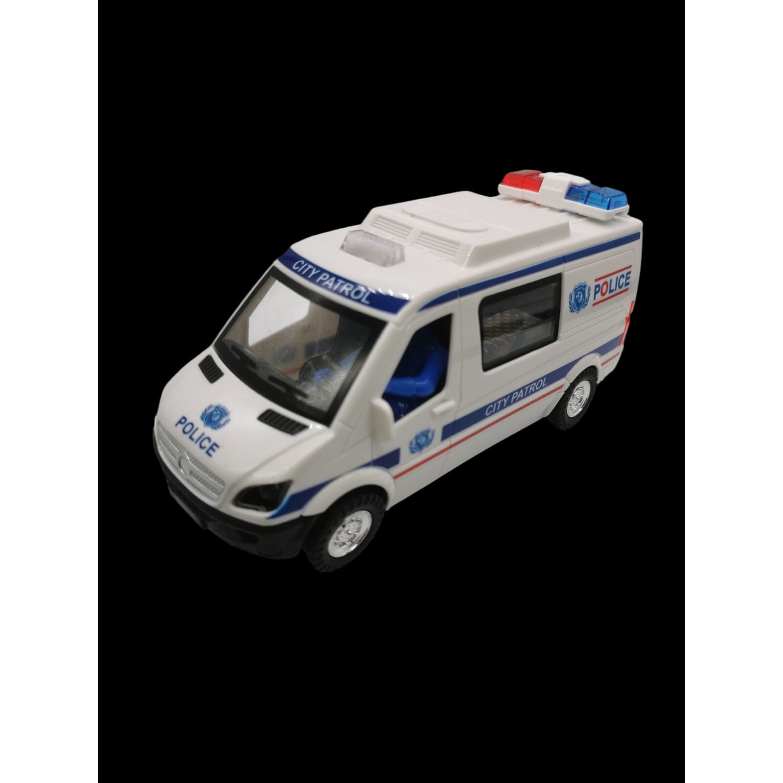 Masina Dubita de Politie cu baterii Vision XXI, 4788B, 19 cm, cu lumini ...