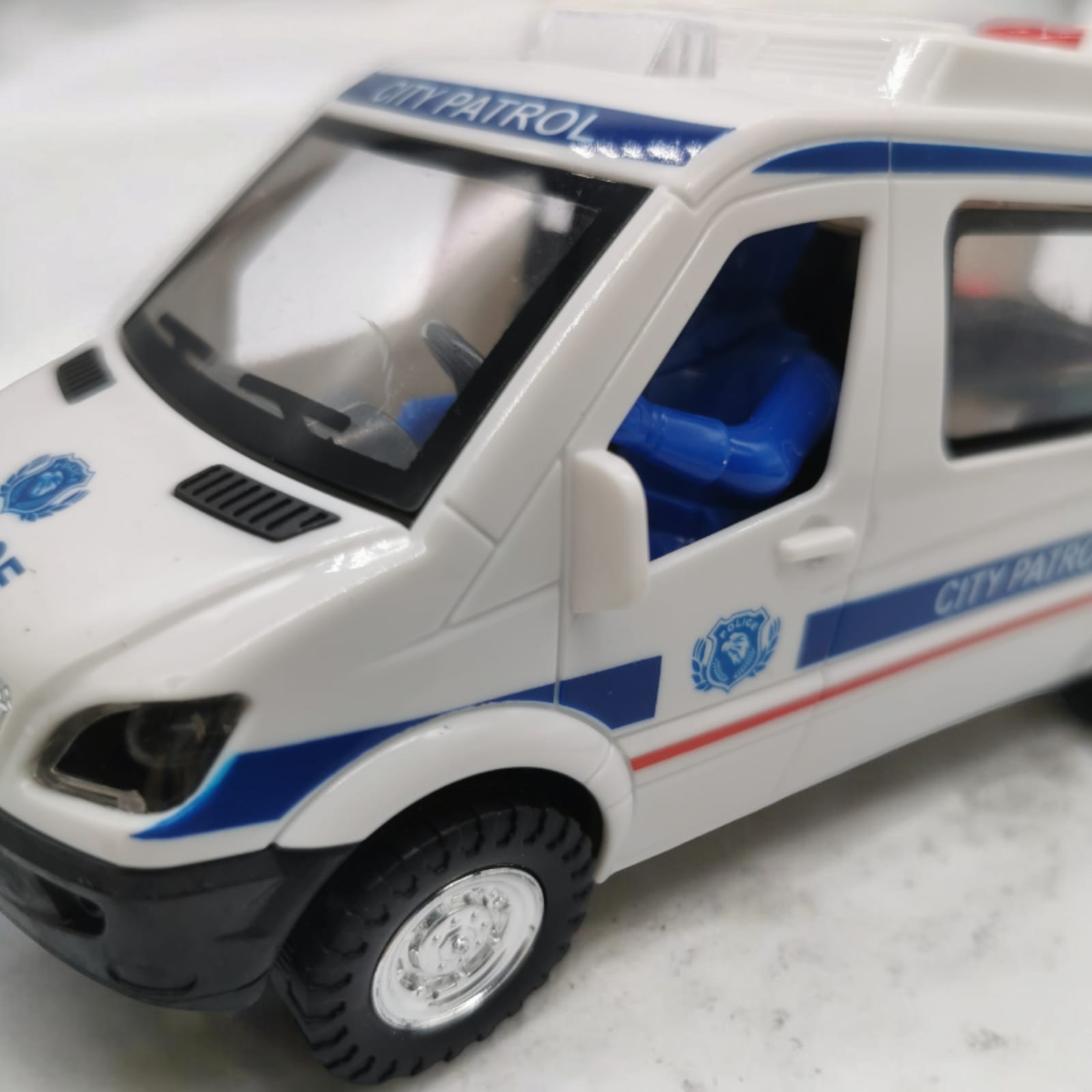 Masina Dubita de Politie cu baterii Vision XXI, 4788B, 19 cm, cu lumini ...