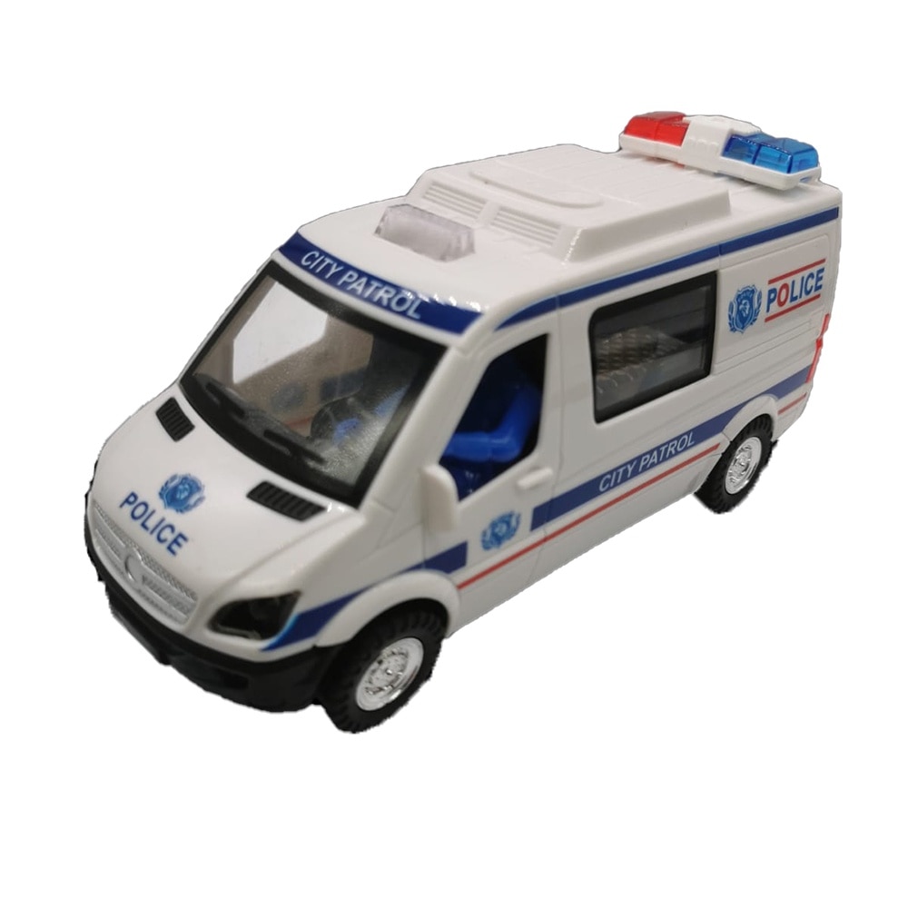 Masina Dubita de Politie cu baterii Vision XXI, 4788B, 19 cm, cu lumini ...