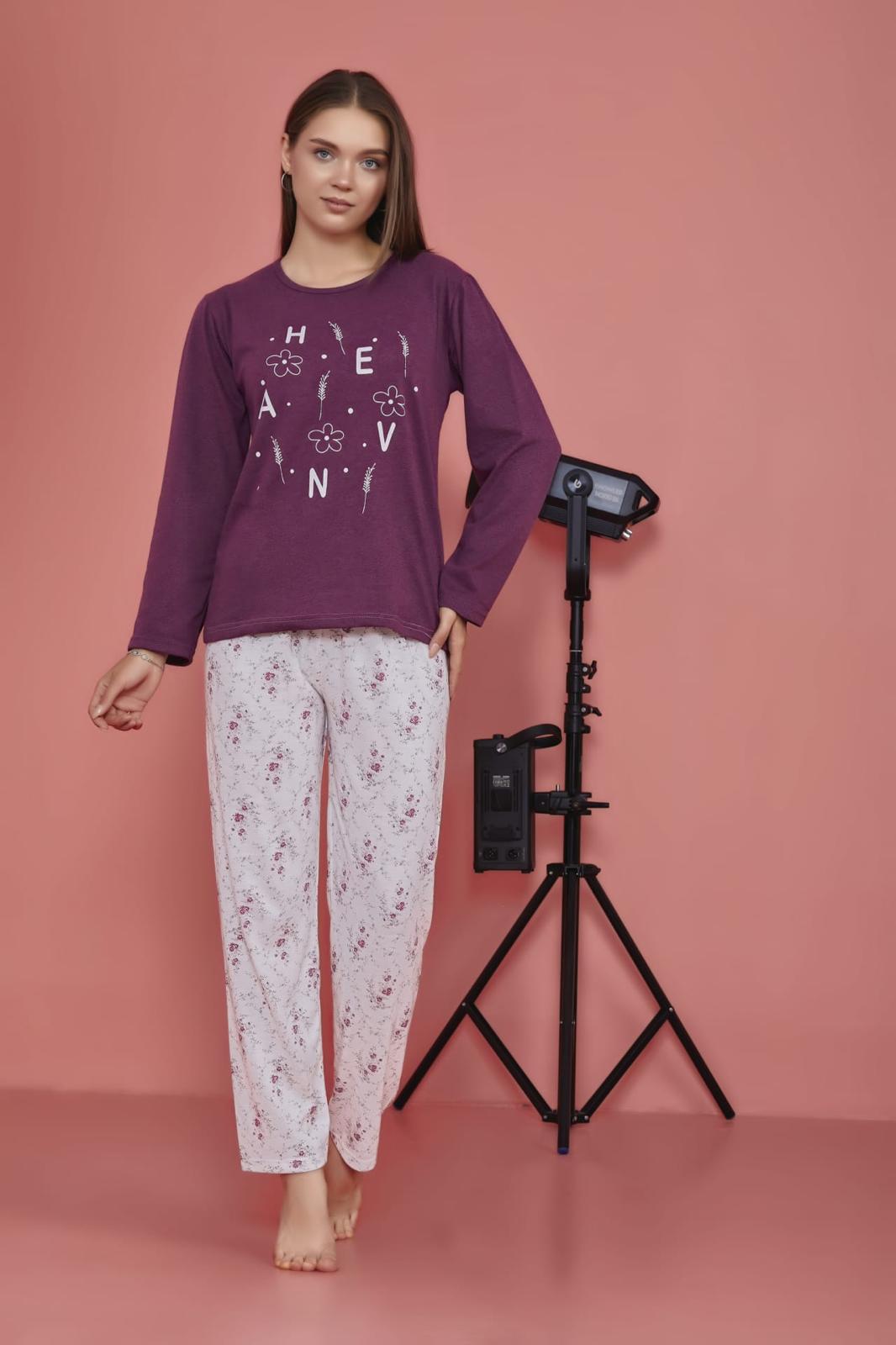Pijama Femei, Maneca Lunga, Heaven, Bumbac - eMAG.ro