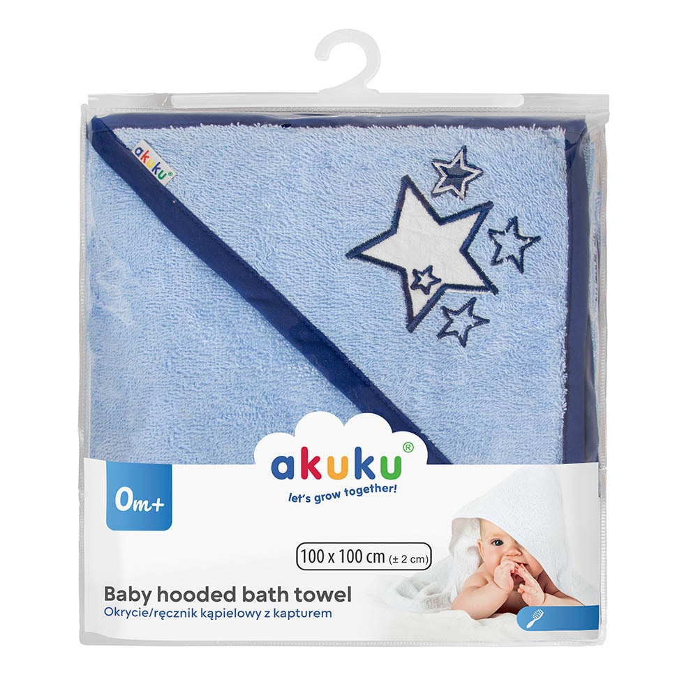 Akuku kapucnis fürdőlepedő 100x100 cm pamut Blue Stars - eMAG.hu