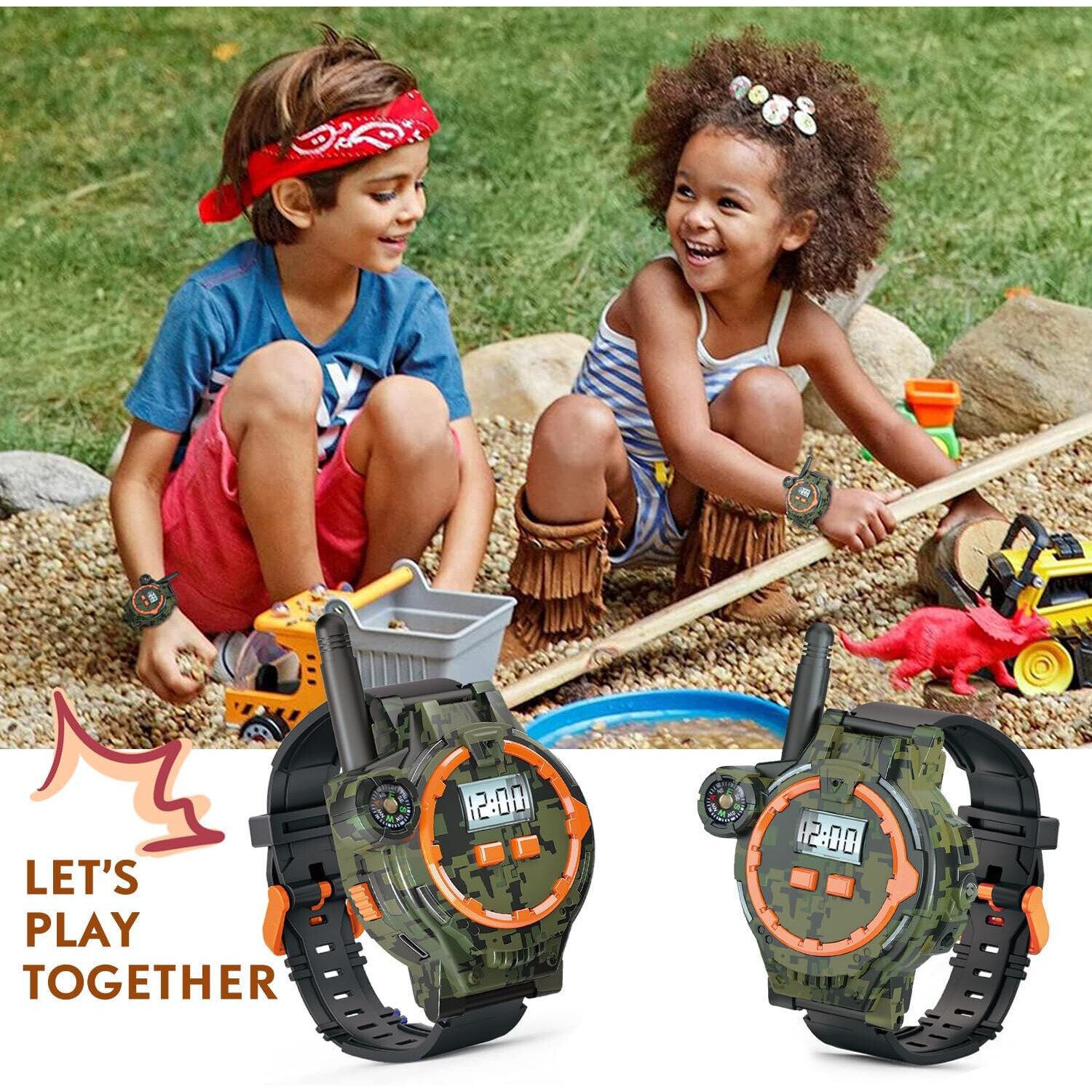 Set 2 statii Walkie Talkie pentru copii, Hesasa®, Antena si Lanterna ...