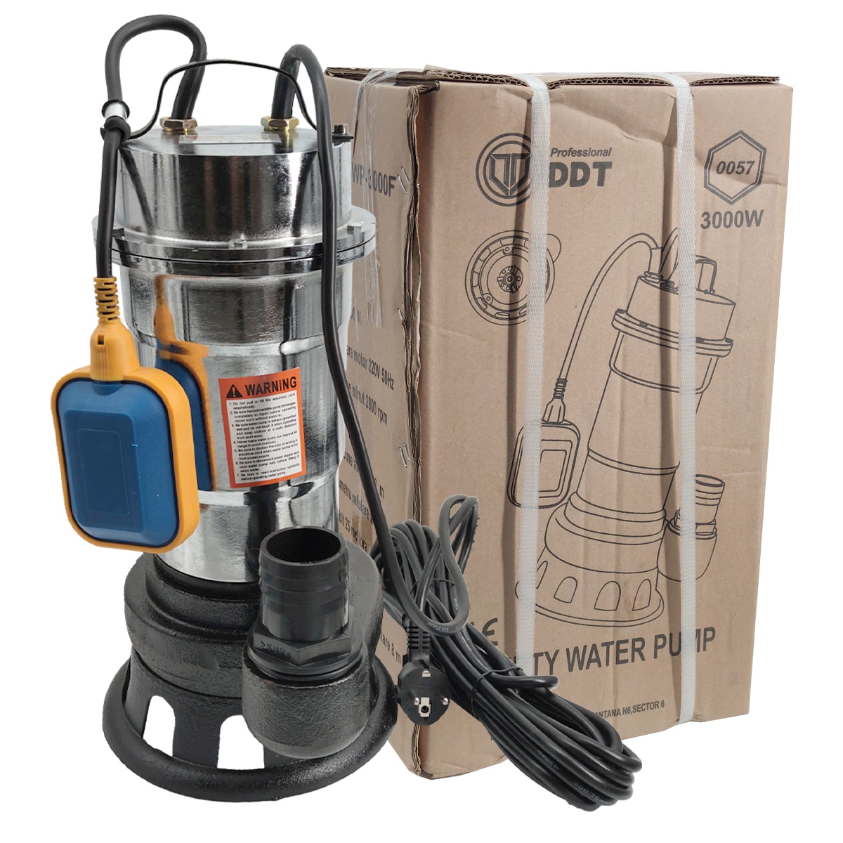 Pompa pentru apa murdara DDT-PROFESSIONAL, cu plutitor si tocator, 3000 ...
