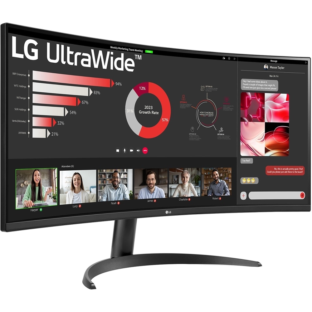 LG 34WR50QK-B.AEU UltraWide™ LED VA ívelt 34" Gaming monitor, UWQHD ...