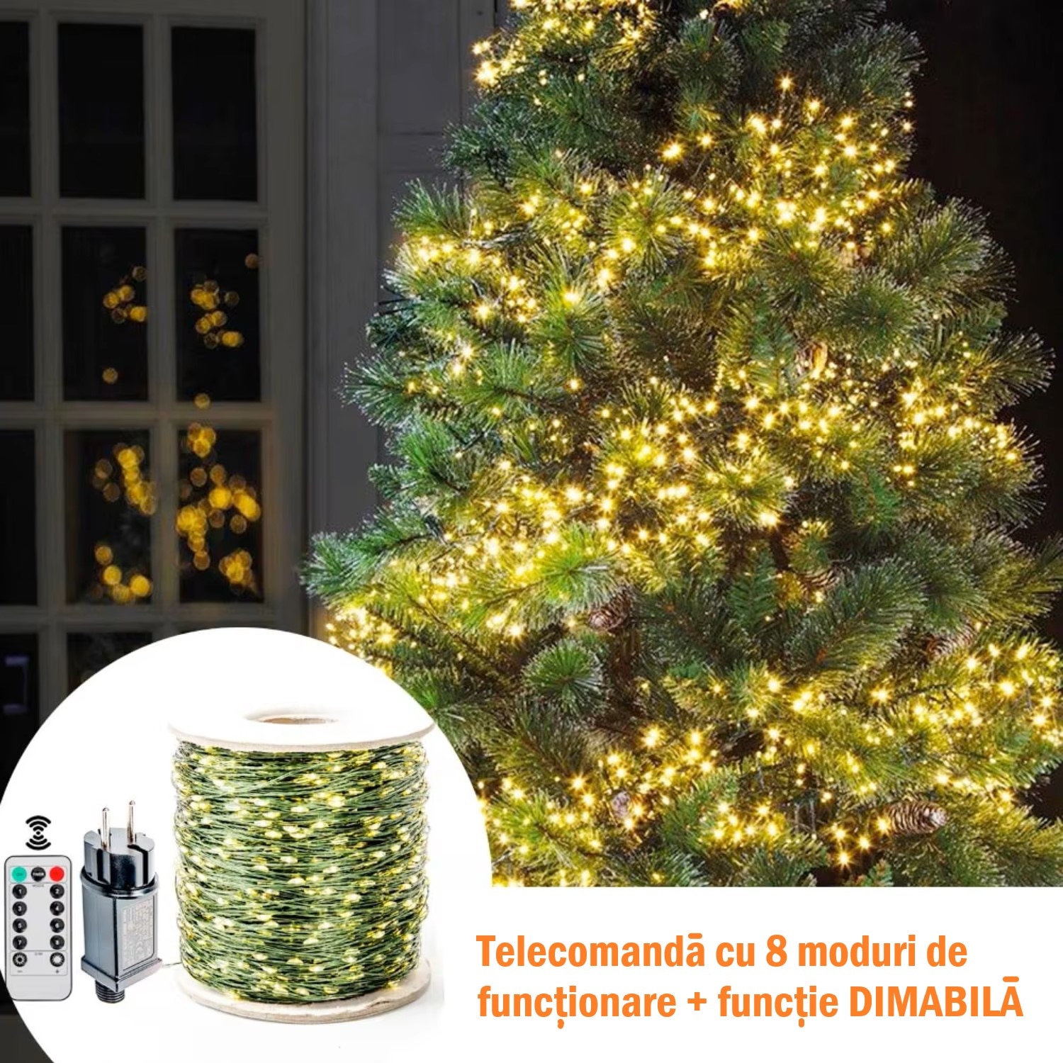 Ghirlanda Luminoasa Decorativa, Instalatie de Craciun cu Luminite LED ...