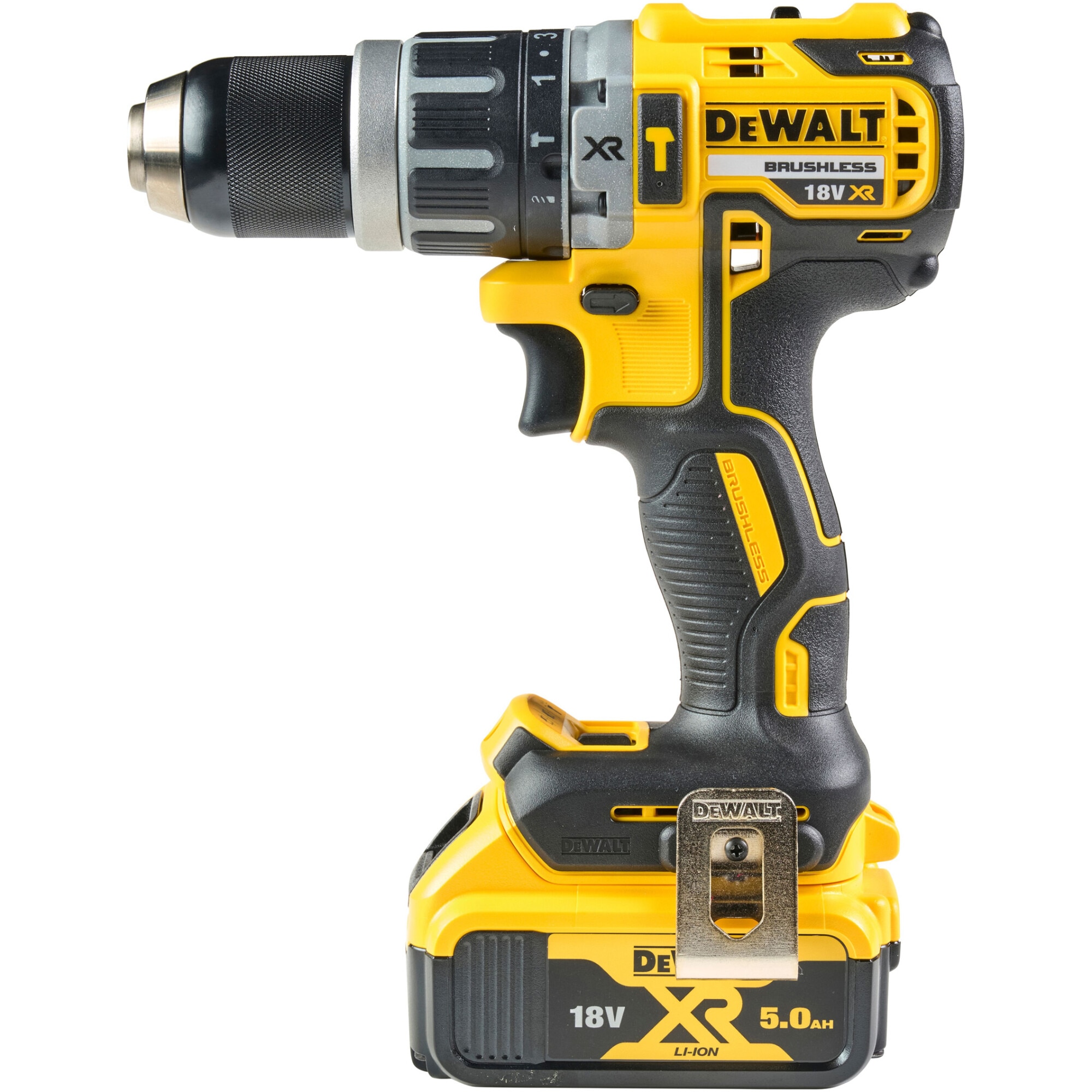 Set de 4 scule profesionale pe acumulator DeWALT DCK422P3T, 18 V, include: masina de gaurit ...