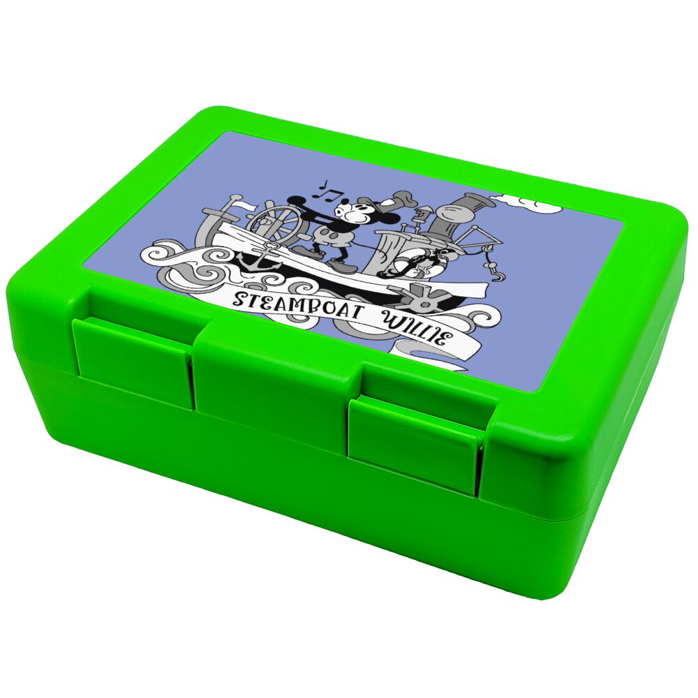 Container pentru gustari copii, Mickey steamboat, verde, 185x128x65mm ...