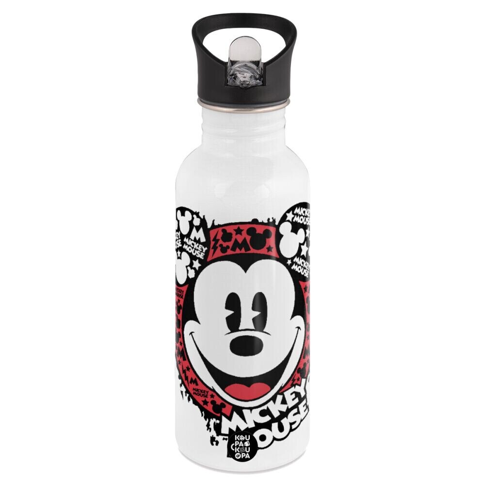 Sticla pentru apa, Mickey Mouse, 600ml, inox, capac cu pai - eMAG.ro
