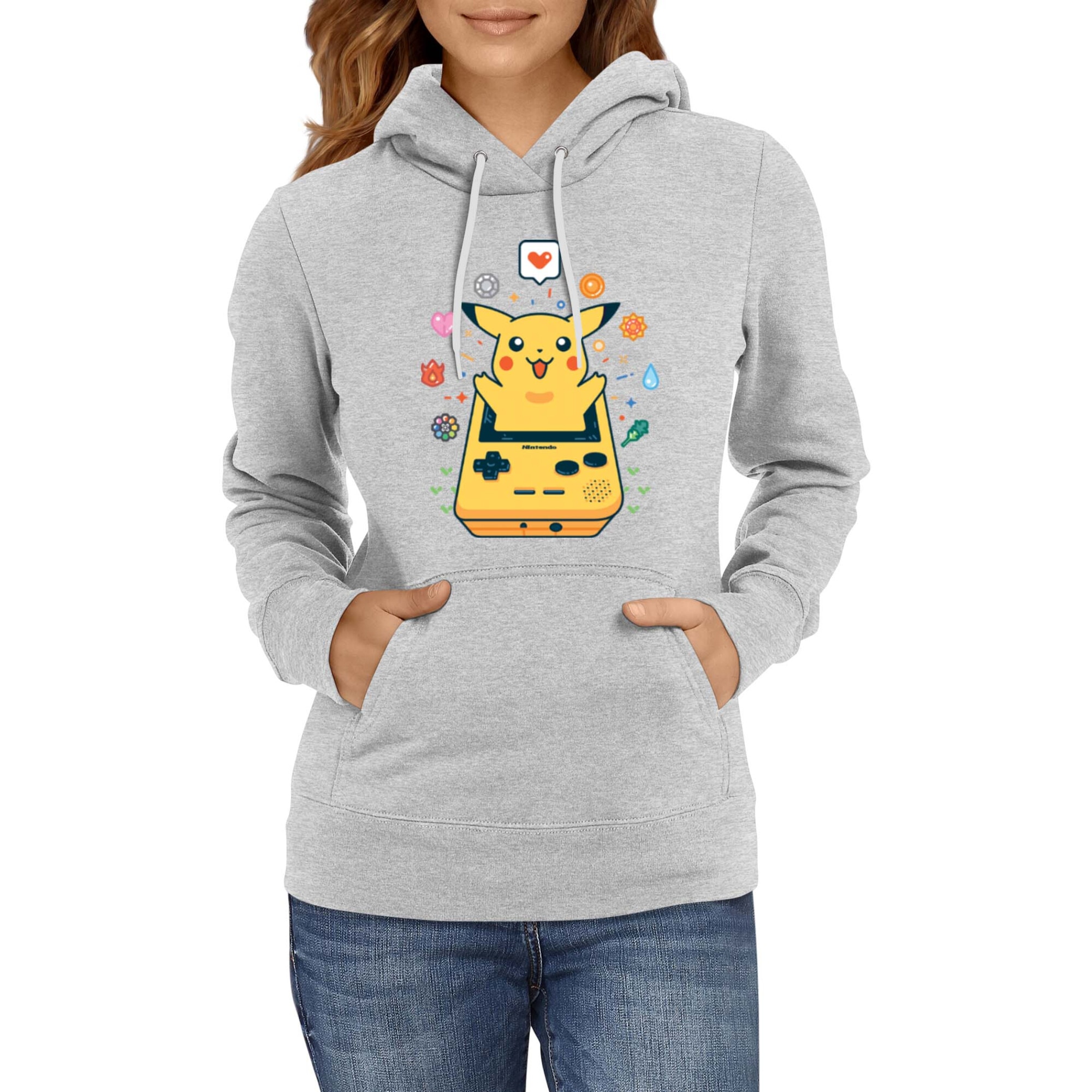 Hanorac femei Japan Manga Anime Comics Tralala Pokemon Pikachu Gameboy ...