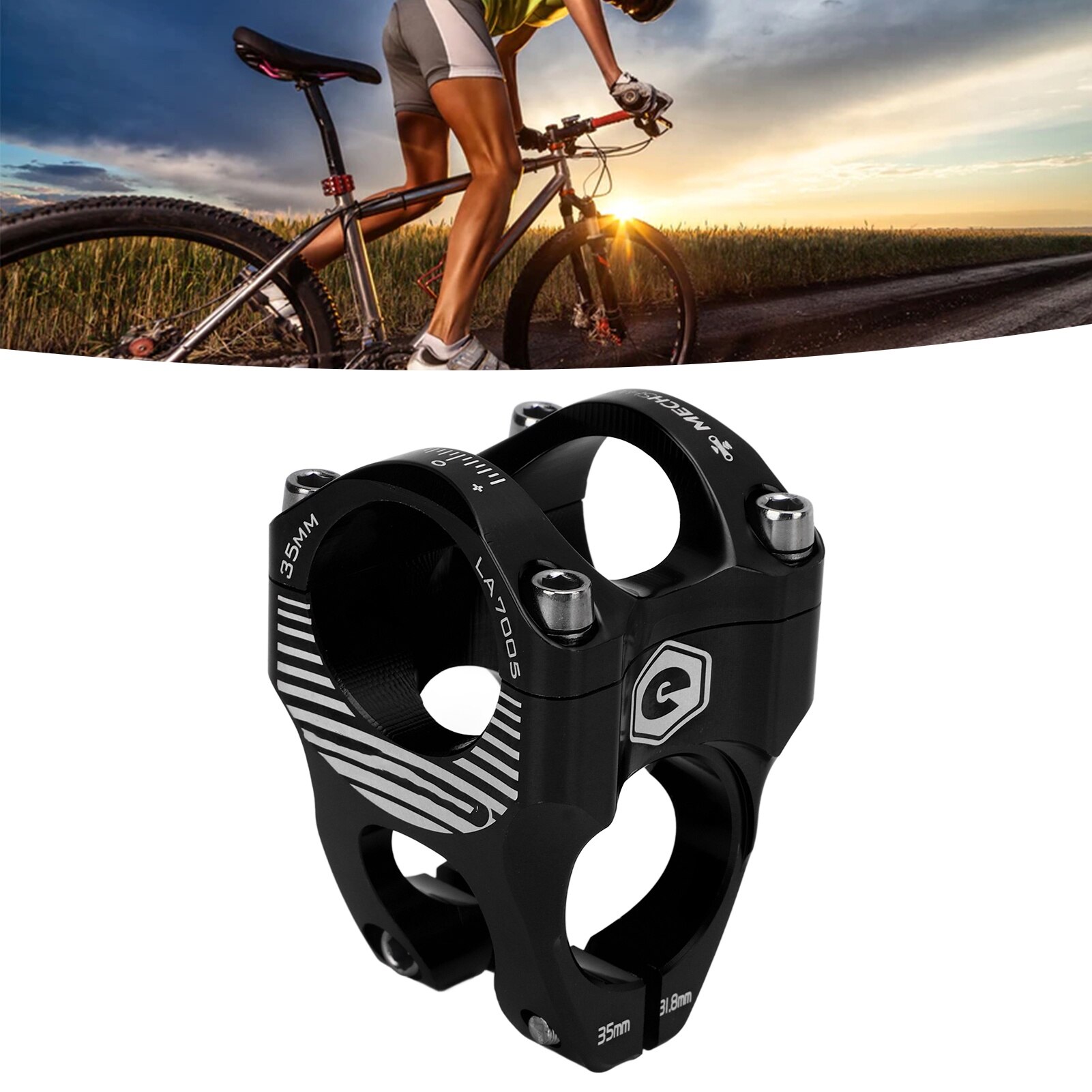 Pipa ghidon bicicleta, longziming, aluminiu, 31.8mm, 28.6x31.8x35mm ...