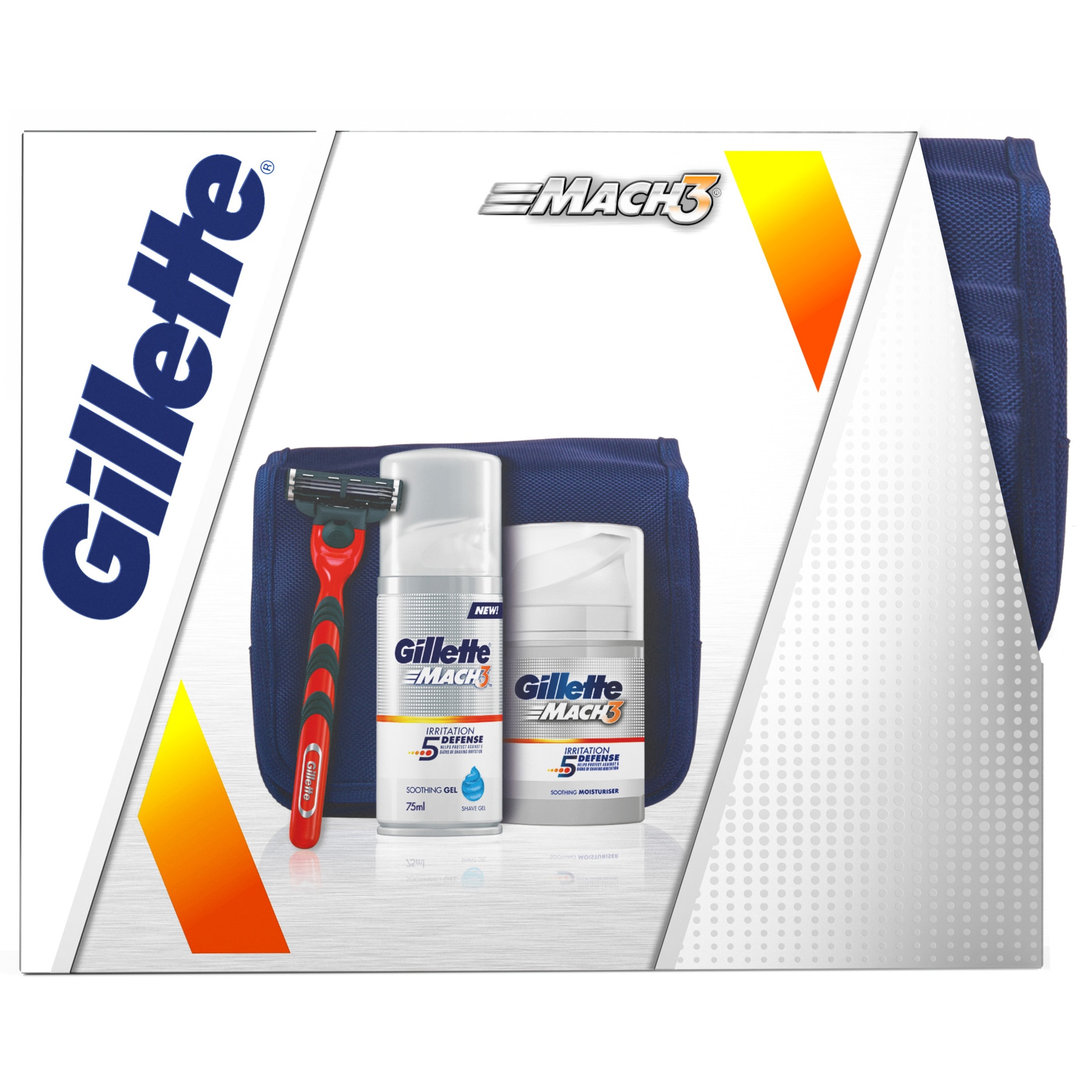 Set Gillette Mach3 Red Travel: Maner cu o rezerva + Balsam de ras Mach3 ...