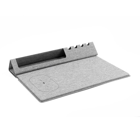 Evopad Eco, mousepad multifunctional si suport portabil din RPET, gri ...