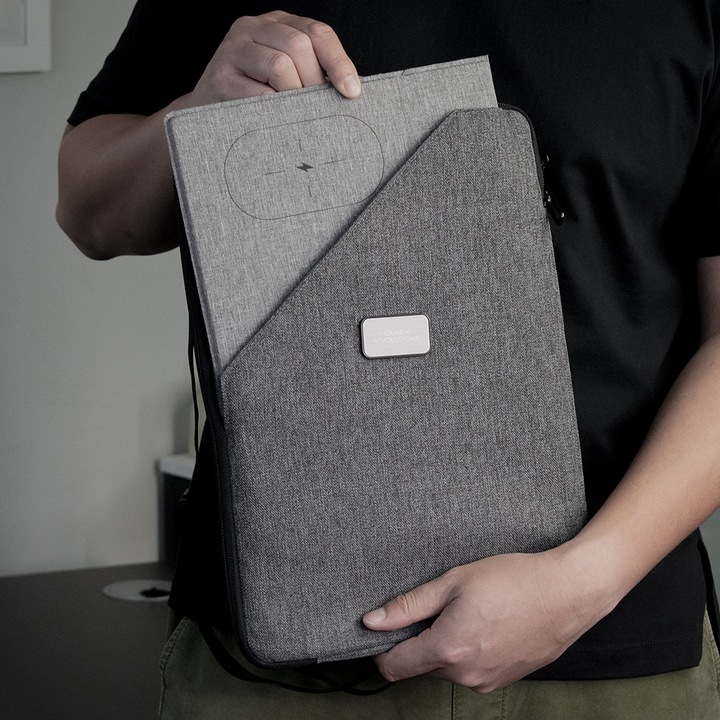 Evopad Eco, mousepad multifunctional si suport portabil din RPET, gri ...