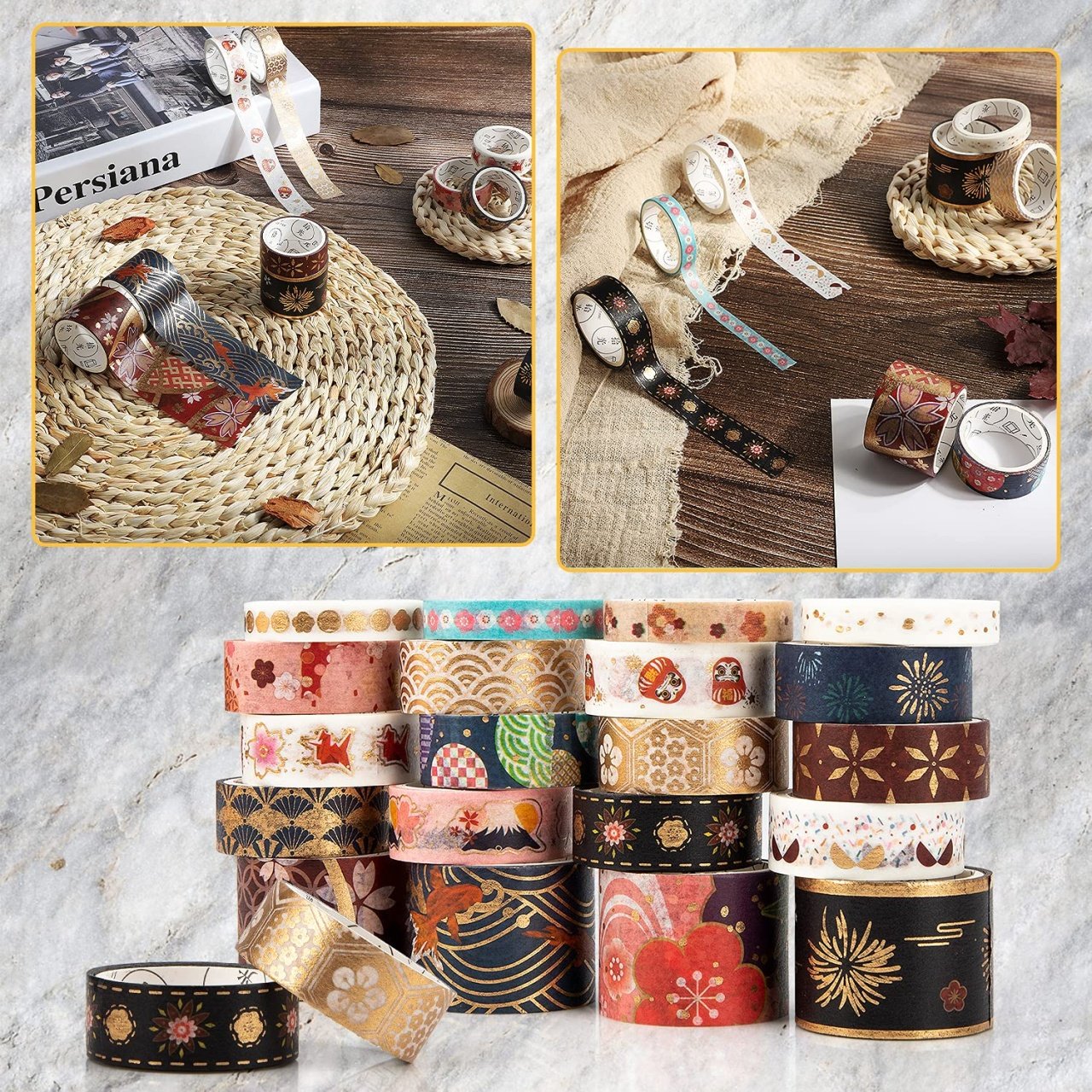 Set 20 role de banda washi Cochie, multicolor, hartie, 2 m - eMAG.ro
