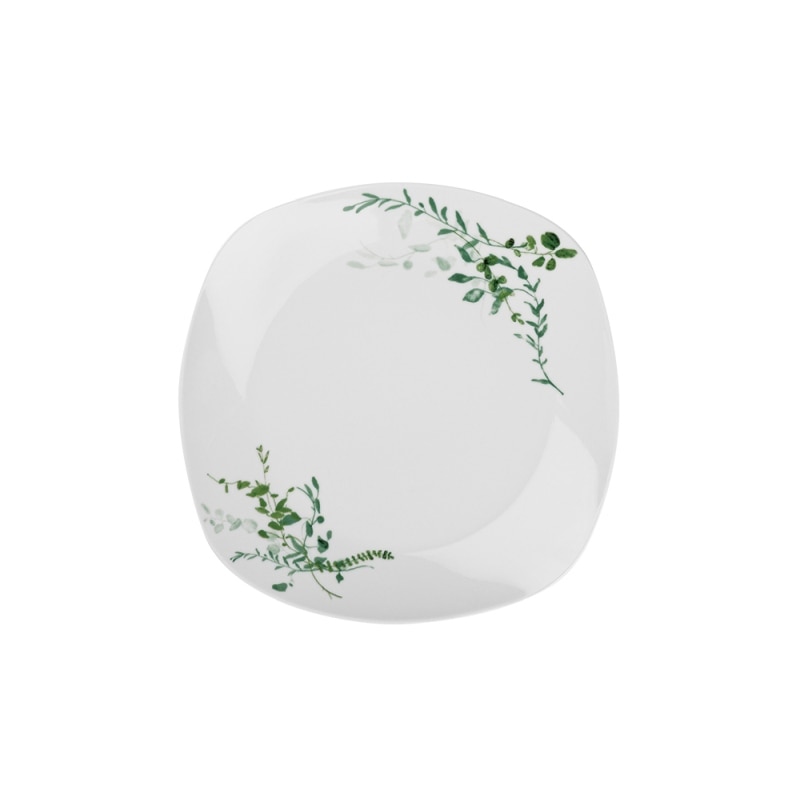 Set 18 farfurii din portelan, BerlingerHaus, alb/verde, 24.7x2.3cm ...