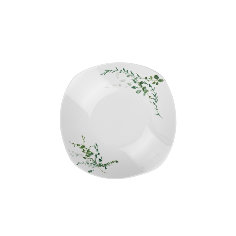 Set 18 farfurii din portelan, BerlingerHaus, alb/verde, 24.7x2.3cm ...