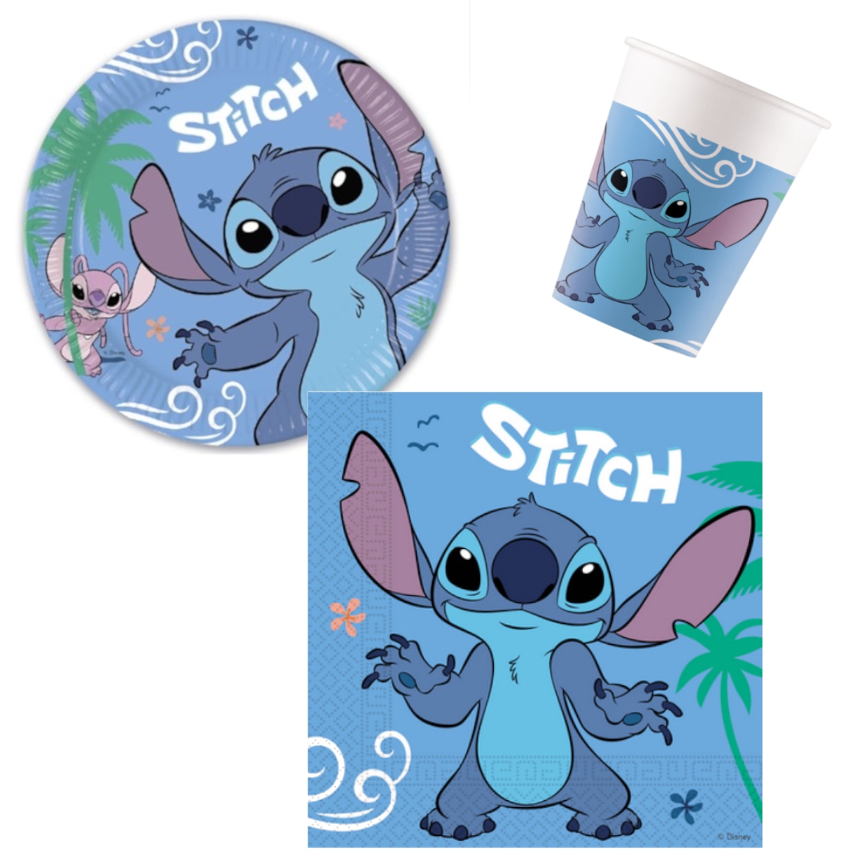 Set 36 piese articole party Stitch, pahare, farfurii, servetele, Procos - eMAG.ro