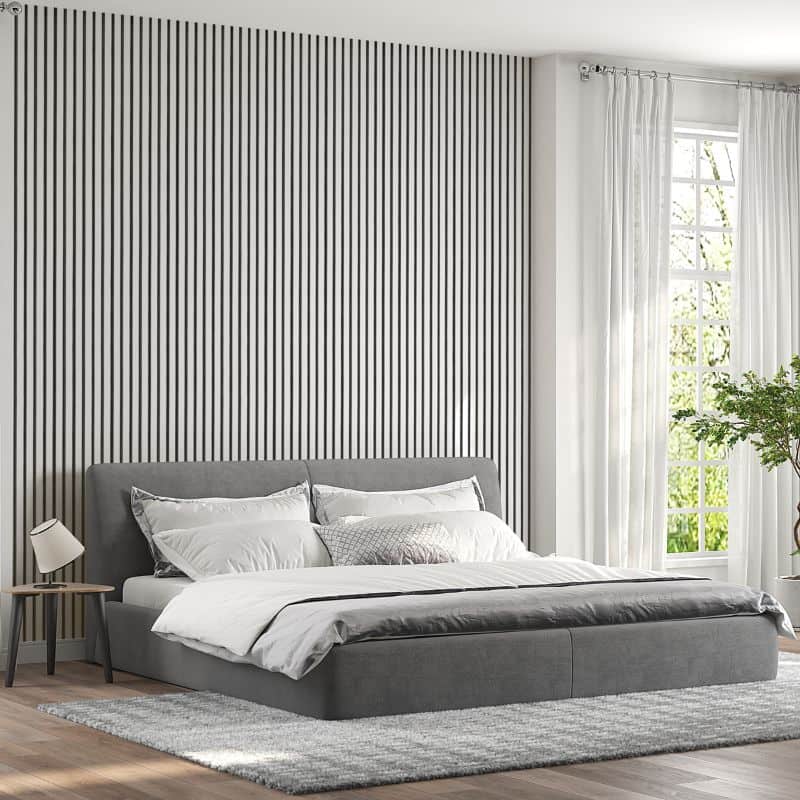 Riflaj MDF decorativ LDA PREMIUM de tip Panou Acoustic, ALB MAT, 260x40 ...