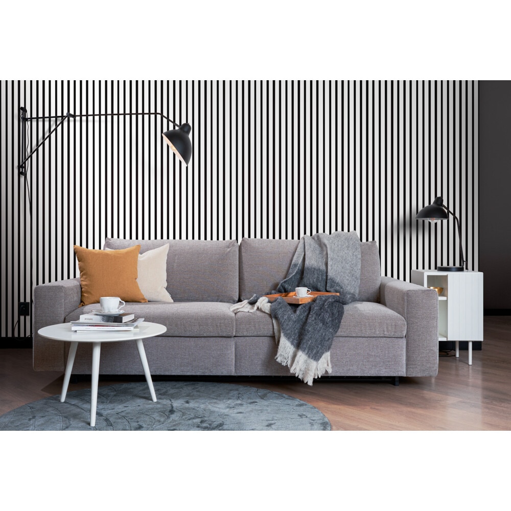 Riflaj MDF decorativ LDA PREMIUM de tip Panou Acoustic, ALB MAT, 260x40 ...