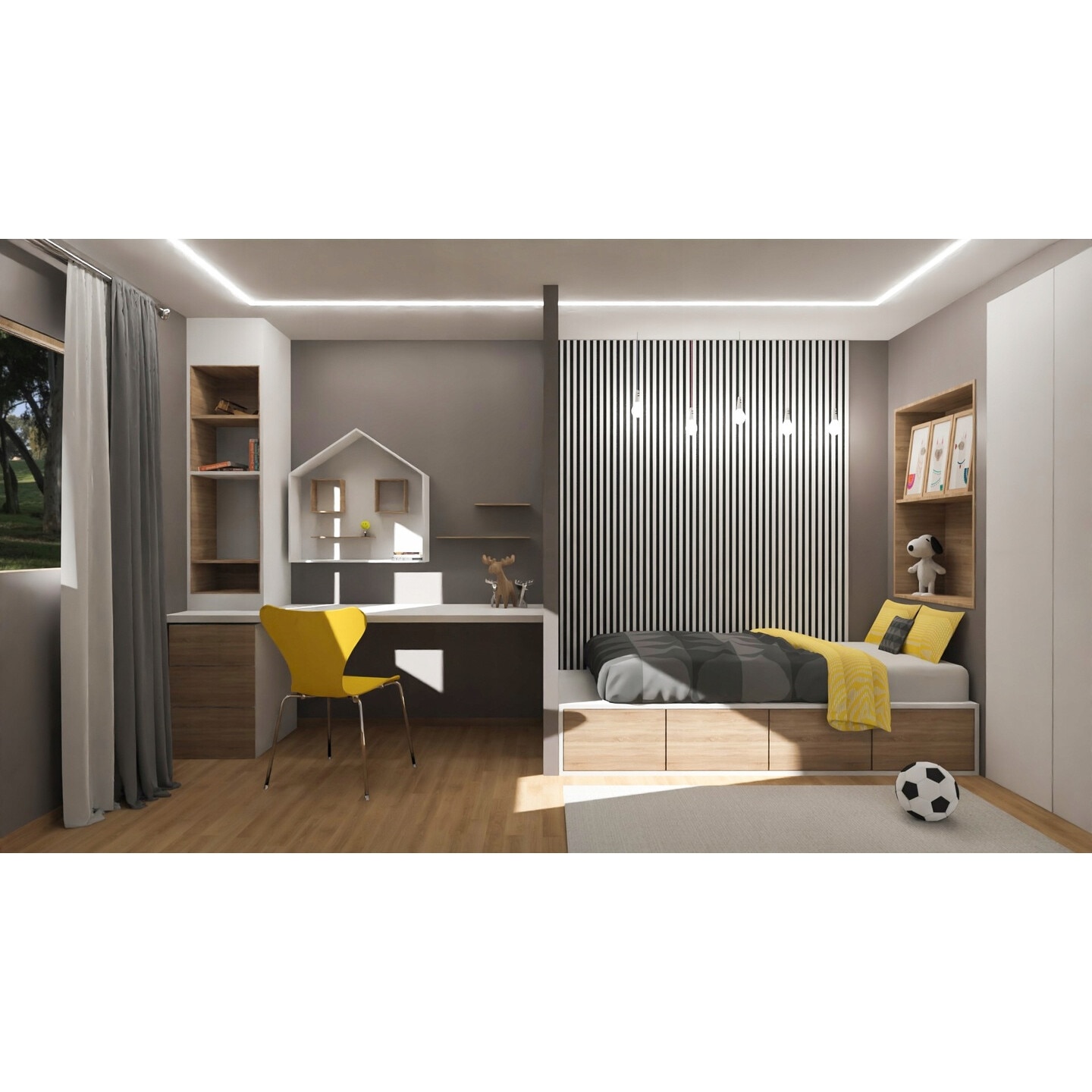 Riflaj MDF decorativ LDA PREMIUM de tip Panou Acoustic, ALB MAT, 260x40 ...