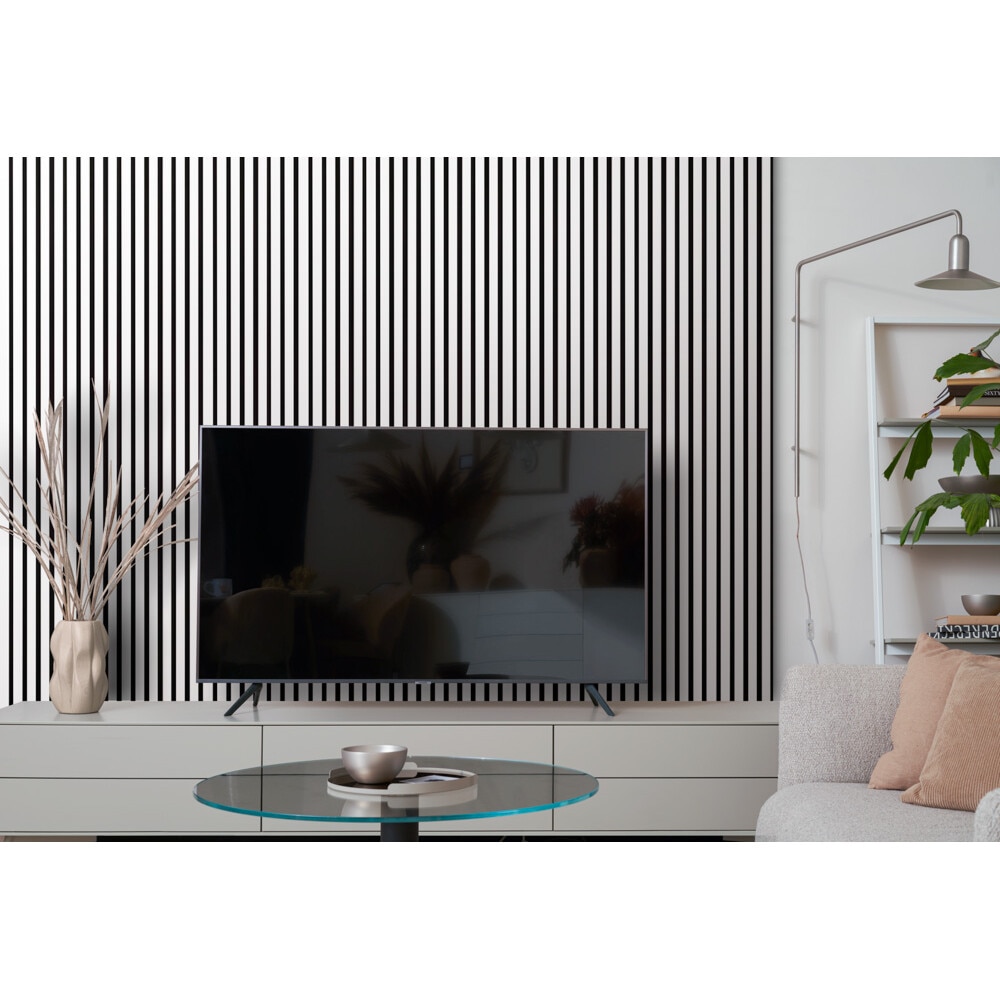 Riflaj MDF decorativ LDA PREMIUM de tip Panou Acoustic, ALB MAT, 260x40 ...