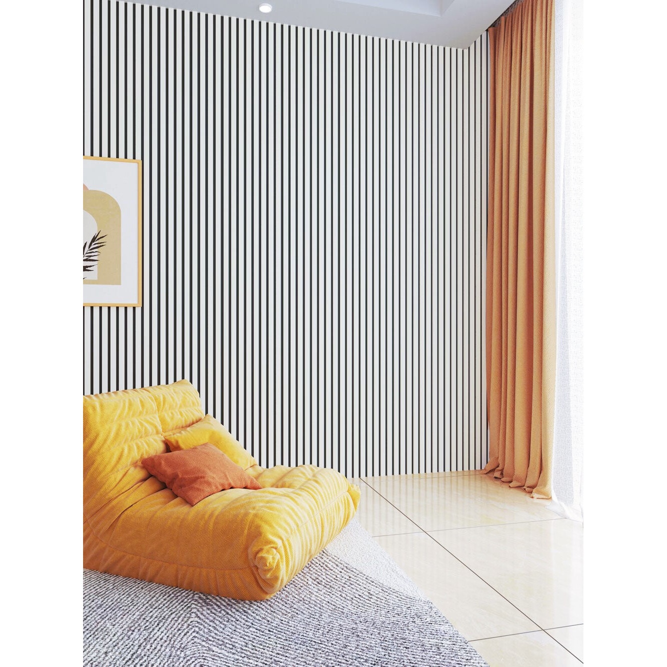 Riflaj MDF decorativ LDA PREMIUM de tip Panou Acoustic, ALB MAT, 260x40 ...