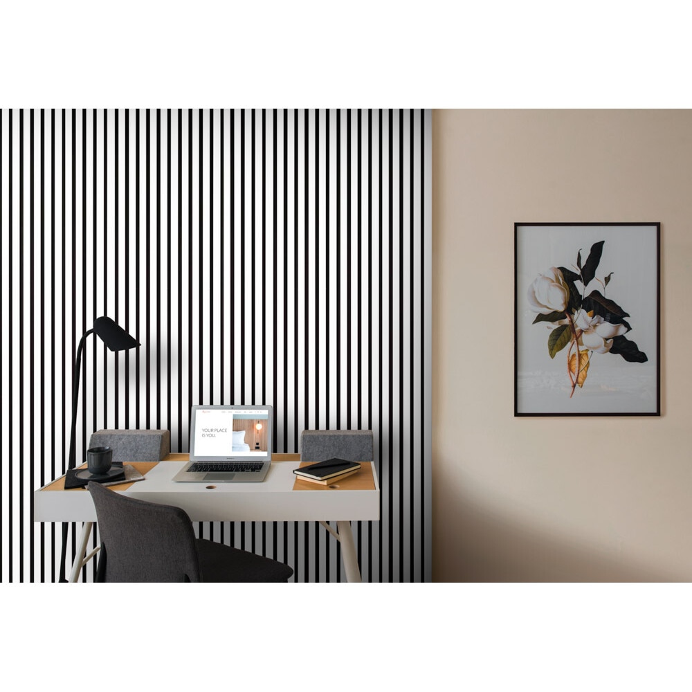 Riflaj MDF decorativ LDA PREMIUM de tip Panou Acoustic, ALB MAT, 260x40 ...